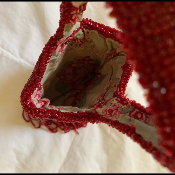 Bags | Vintage Red Bead Mini Bag | Poshmark
